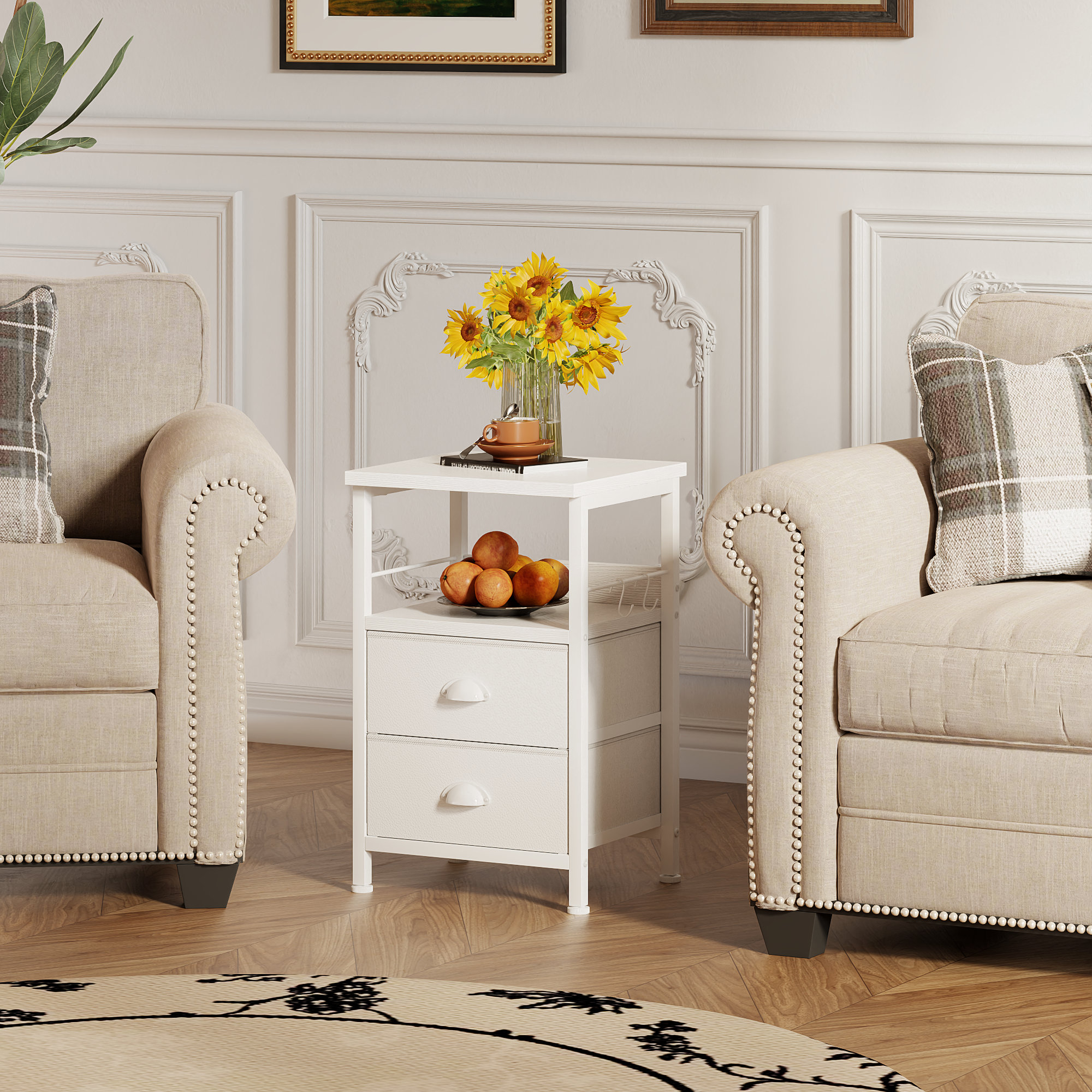 Rebrilliant Nicholaas 22" Tall 2 - Drawer Metal Nightstand & Reviews ...